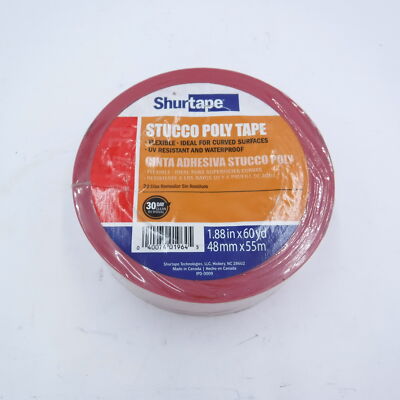 Shurtape PE 444 Stucco Masking Tape UV-Resistant Red - 1.88 Inch X 60 ...
