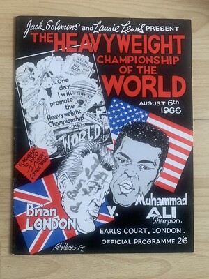1966 Boxing programme Ali v London - signed by Brian London plus COA ...