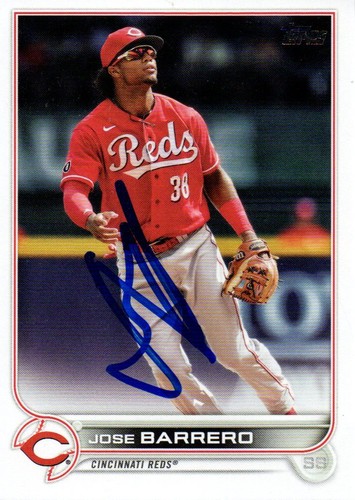 Jose Barrero Garcia Cincinnati Reds 2022 Topps Autographed Signed Card ...