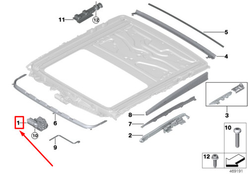 NEW BMW 5 G30 SUNROOF DRIVE UNIT MOTOR 67617316535 7316535 ORIGINAL NO ...