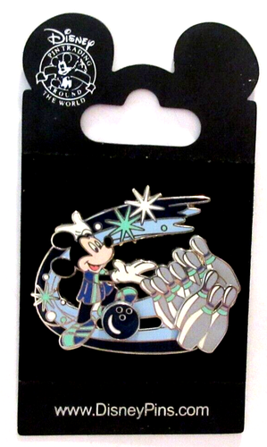 WALT DISNEY WORLD 2005 MICKEY MOUSE PIN - BOWLING BALL AND 3 PINS MOVE ...