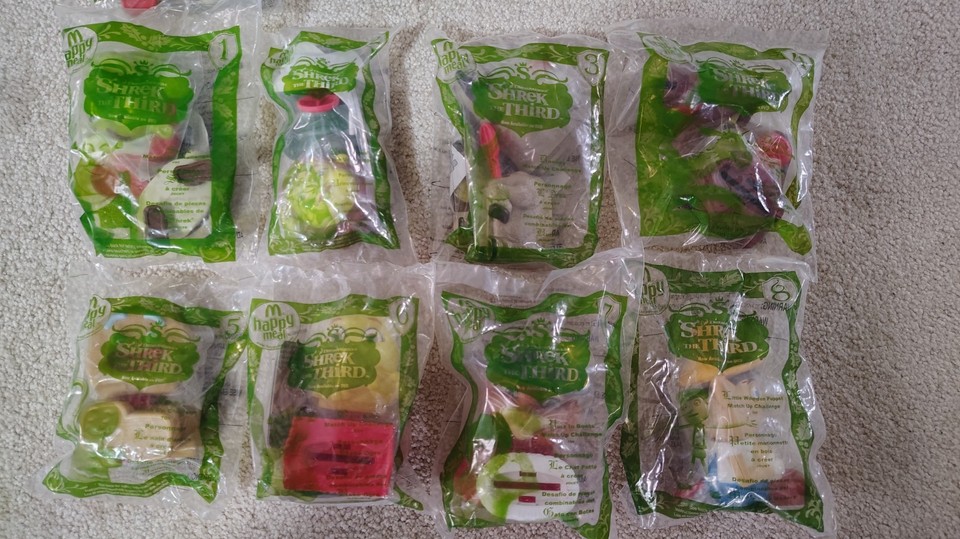 Shrek The Third Match-Up Challenge Complete 8 Toy Set NIP McDonalds ...