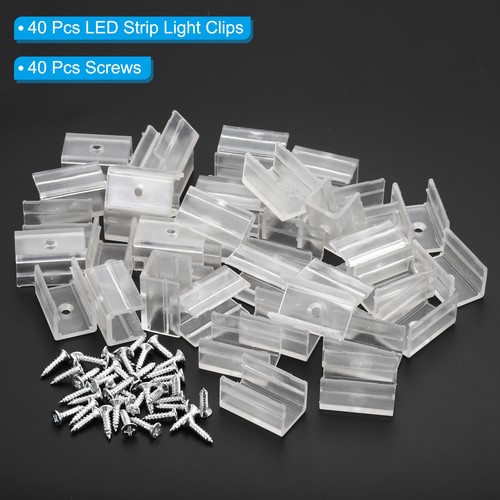 40pc LED Strip Light Clips Mounting Bracket Fixing Clips for 11.5mm-12 ...