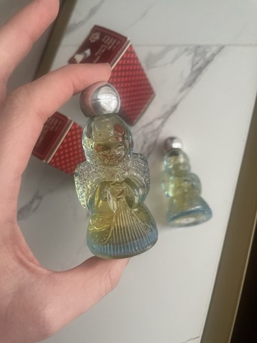 TWO NEW Avon 1981 HEAVENLY ANGEL GLASS DECANTER Ariane Ultra Cologne ...
