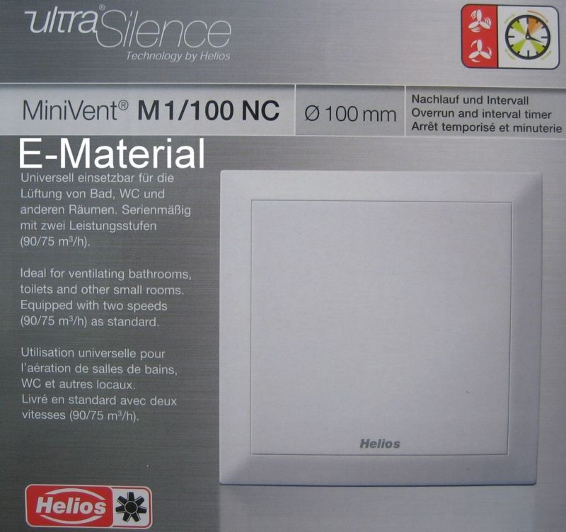 Helios M1/100NC Mini Vent Lüfter, Badlüfter, Ventilator 4010184061724 ...