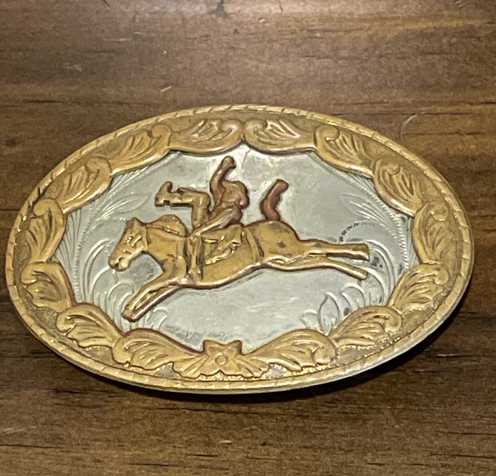 Vintage Bronc Rider German Silver / Bronze Belt Buckl… - Gem