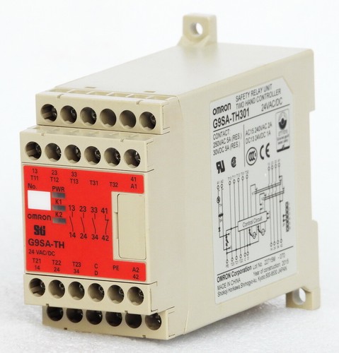 NOS OMRON SAFETY RELAY UNIT TWO HAND CONTROLLER G9SA-TH301 24VAC/DC BY ...