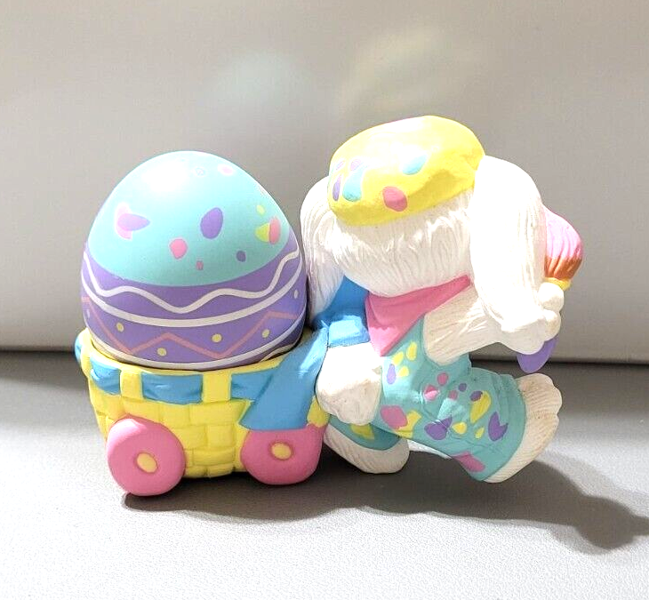 Resin Bunny Rabbit Pulling a Wagon with an Easter Egg | eBay