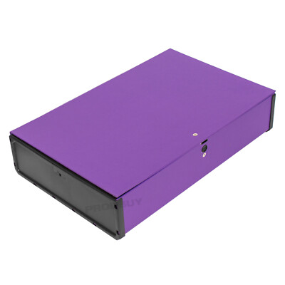 Purple A4 Foolscap Cardboard Box File Paper Document Folder Office ...