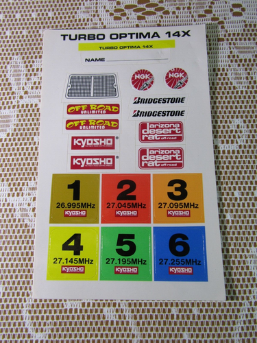 721X Vintage Kyosho Japan Turbo Optima 14X Decal Sheet NGK 9.7 * 16 Cm ...