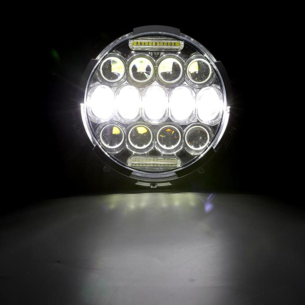 Chrome 7" Round LED Headlights Hi/Lo Beam Projector For Suzuki Samurai ...