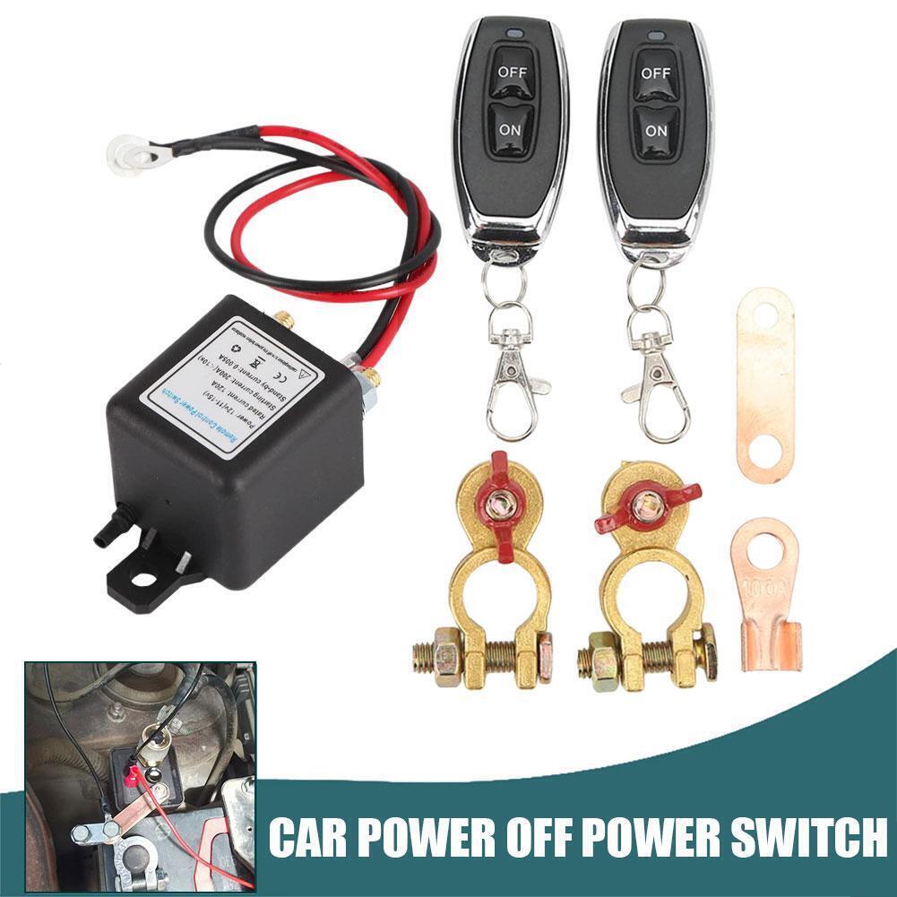 12V 120A Wireless Dual Remote Car Battery Disconnect Relay Cut-off ...