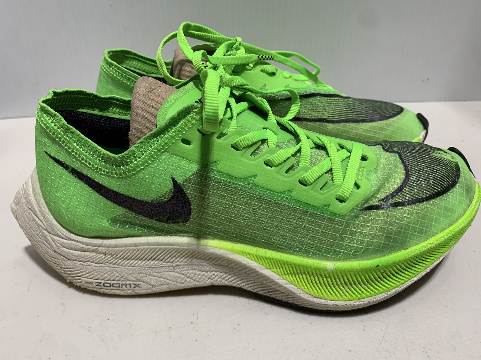 Pre-Owned Nike Zoom x Vapor Fly NEXT% Electric Green US Size 4 2019 ...