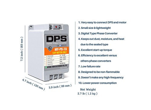 DPS Single-Phase to 3-Phase Converter My-PS-7.5 Model Must Be Only on 5 ...