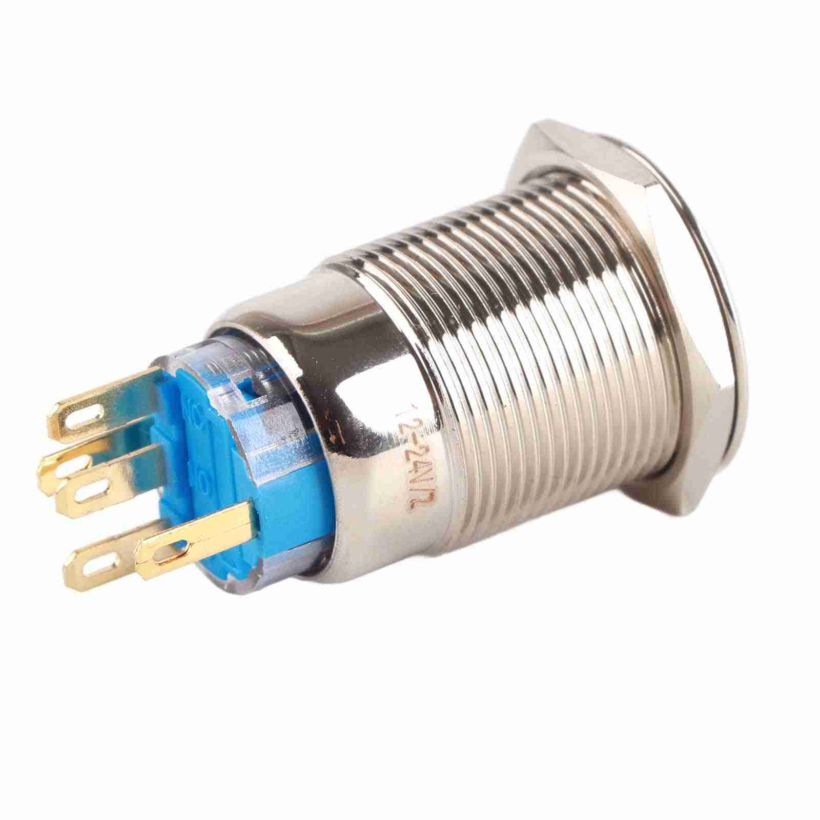 19mm 12-24V Waterproof Stainless Selflocking Latching Push Button ...