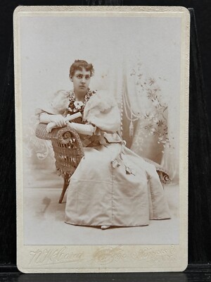 Morris, New York Fancy Young Lady in White Cabinet Card Carey Studio ...