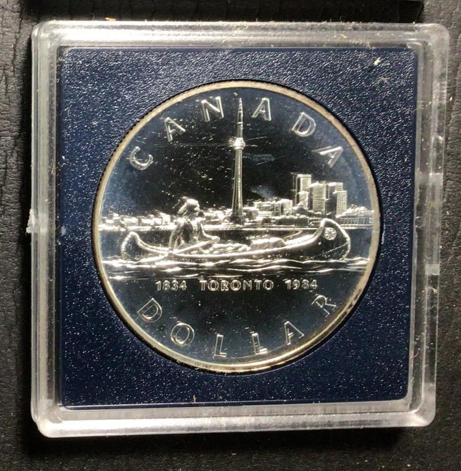 1984 $1 Canada "PROOF" SILVER Dollar "Toronto"! LOW Mintage! 733K! Old ...