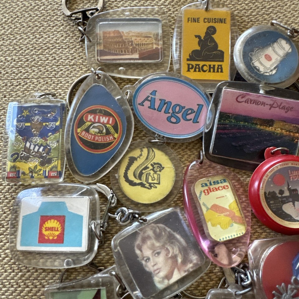 Vintage Keychain Lot People Places Things Graphics Some Rare 25 | eBay