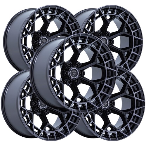 (Set of 5) Fuel FC873 Charger 6 22x12 6x5.5" -44mm Black/Tint Wheels ...
