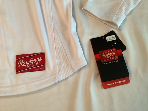 Rawlings Baseball Fleece Pullover White New With Tags Youth Xl $40.99 ...