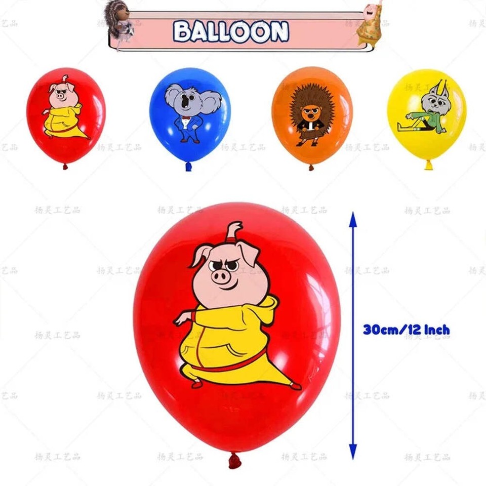 Cartoon Sing2 Theme DIY Balloons Party Supplies Birthday Banner Latex ...