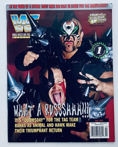 WWF World Wrestling Federation Magazine July 1997 Animal & Hawk Return ...
