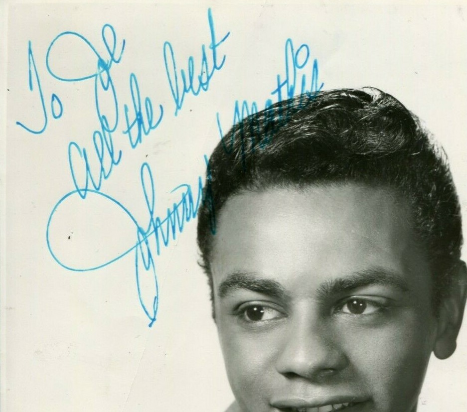 JOHNNY MATHIS Autographed inscribed 8X10 B&W vintage photo AP #7 | eBay