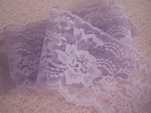 Lavender Lace Trim, 4 Inches Wide, Scalloped Edge, 5 YARDS, Flat Lace ...