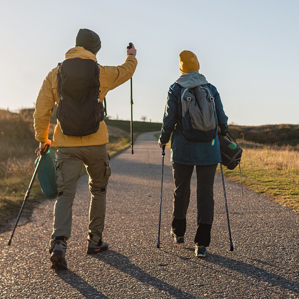 Tactical Trekking Poles Walking Cane Hiking Stick For Outdoor Survival ...