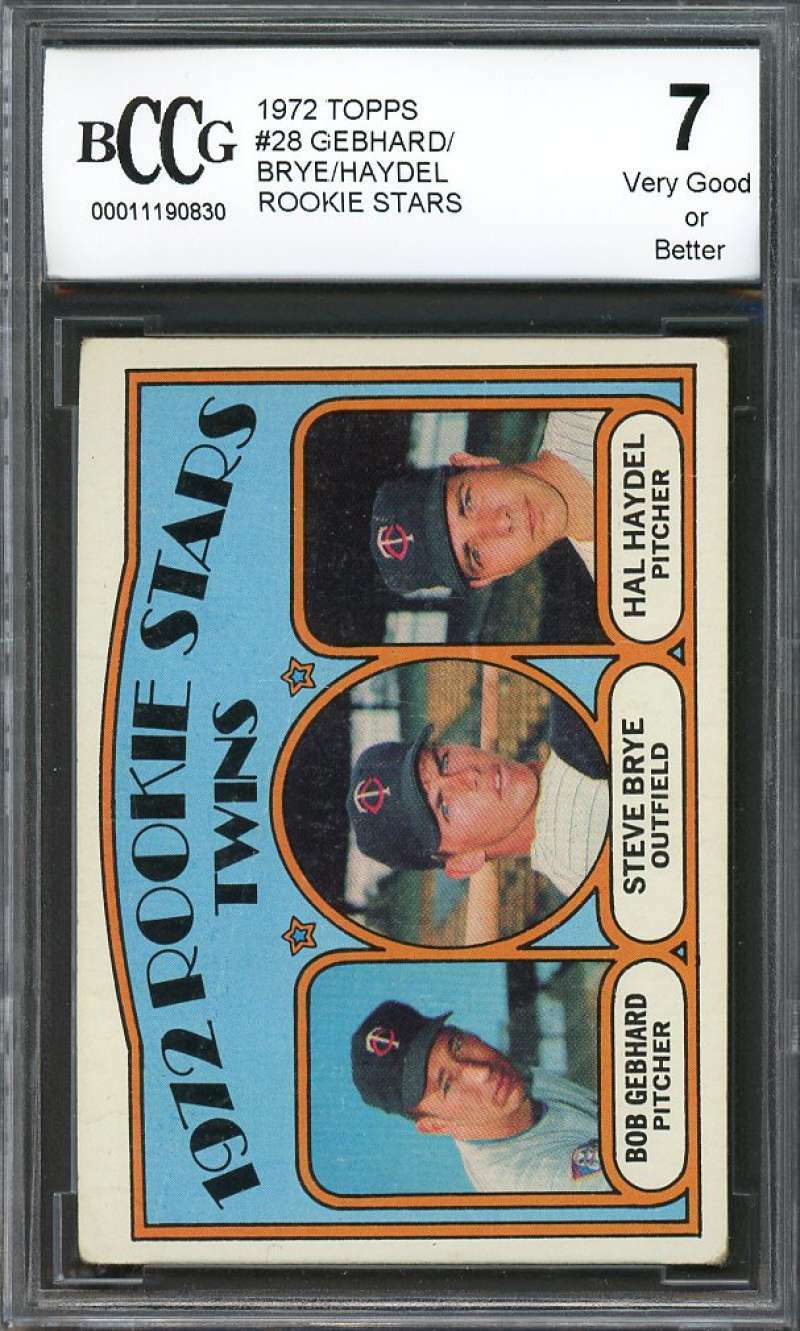 1972 Topps - 1972 Rookie Stars Steve Brye, Hal Haydel, Bob Gebhard #28 ...