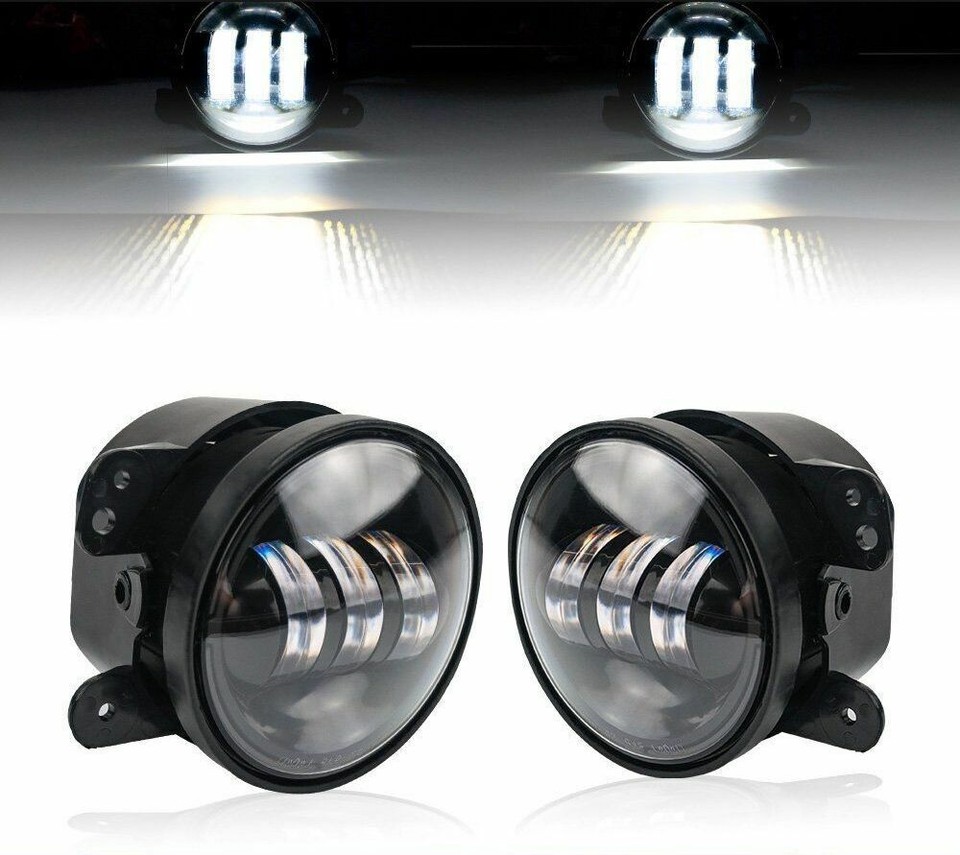 DOT Approved 7" Led Round Headlights 4" Fog Lights Turn Signal for Jeep ...