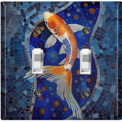 Metal Light Switch Outlet Cover Decorative Wall Plate Orange Koi Fish ...
