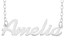Amelia Name Plate Necklace Pendent Sterling Silver female Personalized ...