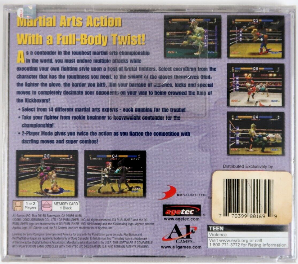 Kickboxing (Sony PlayStation 1, 2002) PS1 Game New Sealed 93992072902 ...