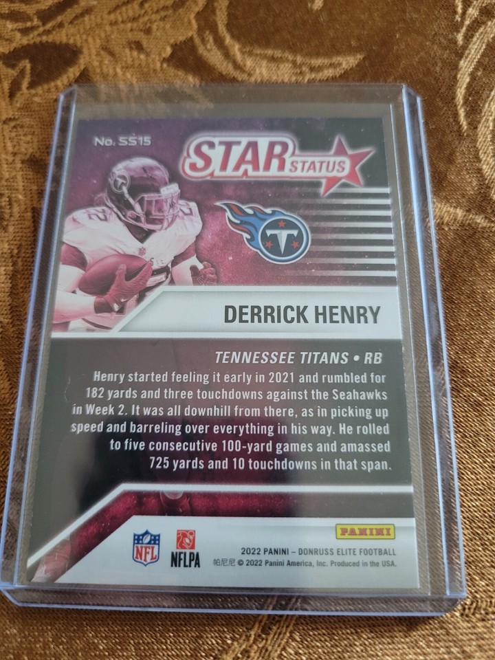 Derrick Henry 2022 Donruss Elite Star Status Insert Tennessee Titans ...