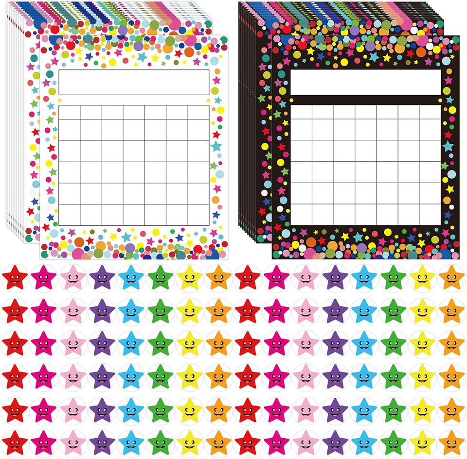 Pack of 66 Incentive Chart with 2080 Reward Star Stickers for Kids ...