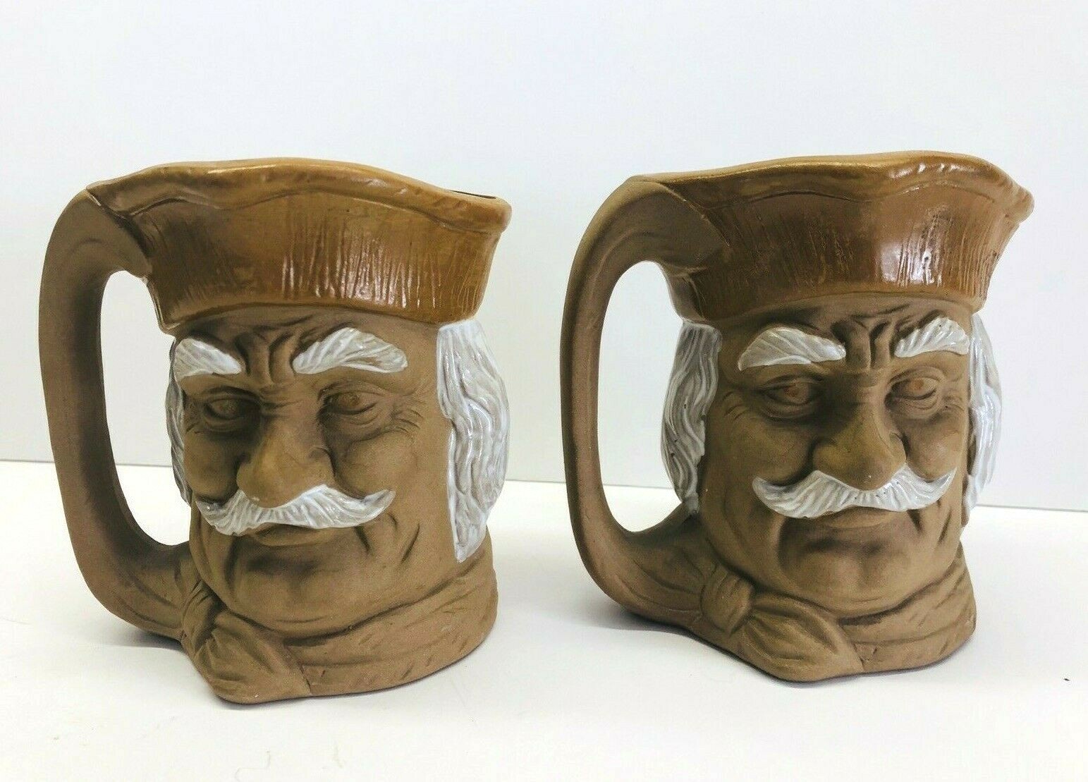 Vintage Set Of 2 Ceramic Toby Mugs Made in Japan 5" Tall | eBay