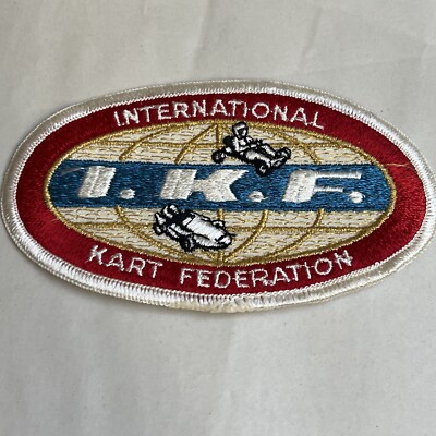Vtg 1970s I.K.F. INTERNATIONAL KART FEDERATION Car Racing Patch ...