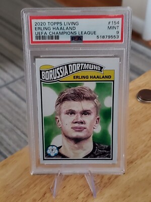2020 Topps Living UCL Erling Haaland Rookie Card # 154 PSA 9 Mint | eBay