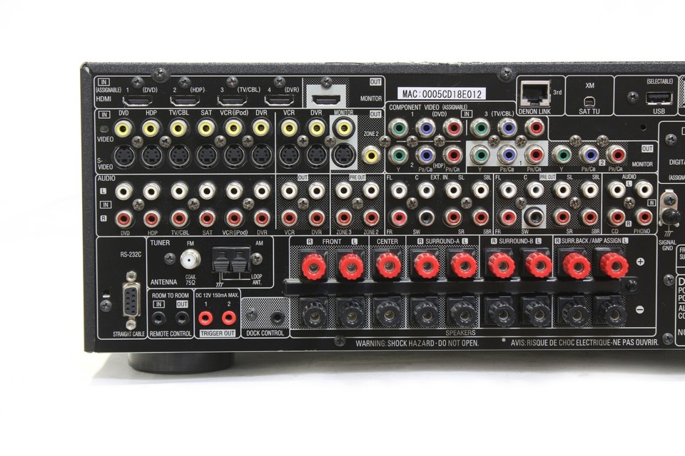 Denon AVR-3808CI AL24 Processing Plus AV Audio/Video Surround Receiver ...