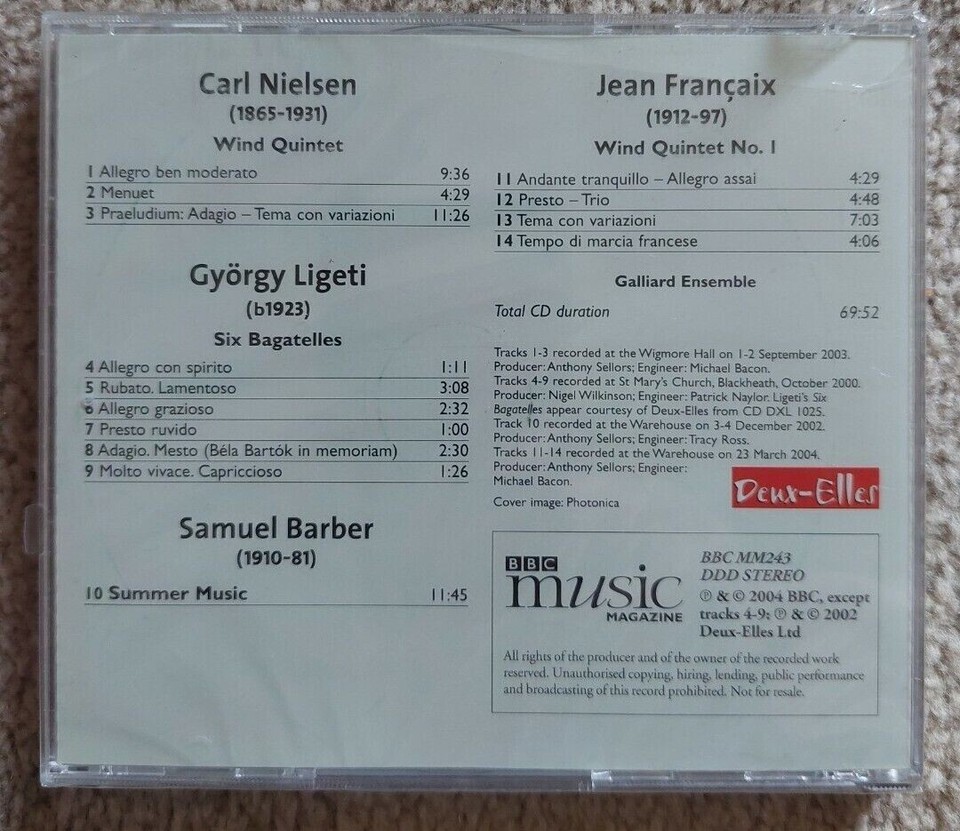 Music For Wind Quintet by Galliard Ensemble (CD 2004) LN | eBay