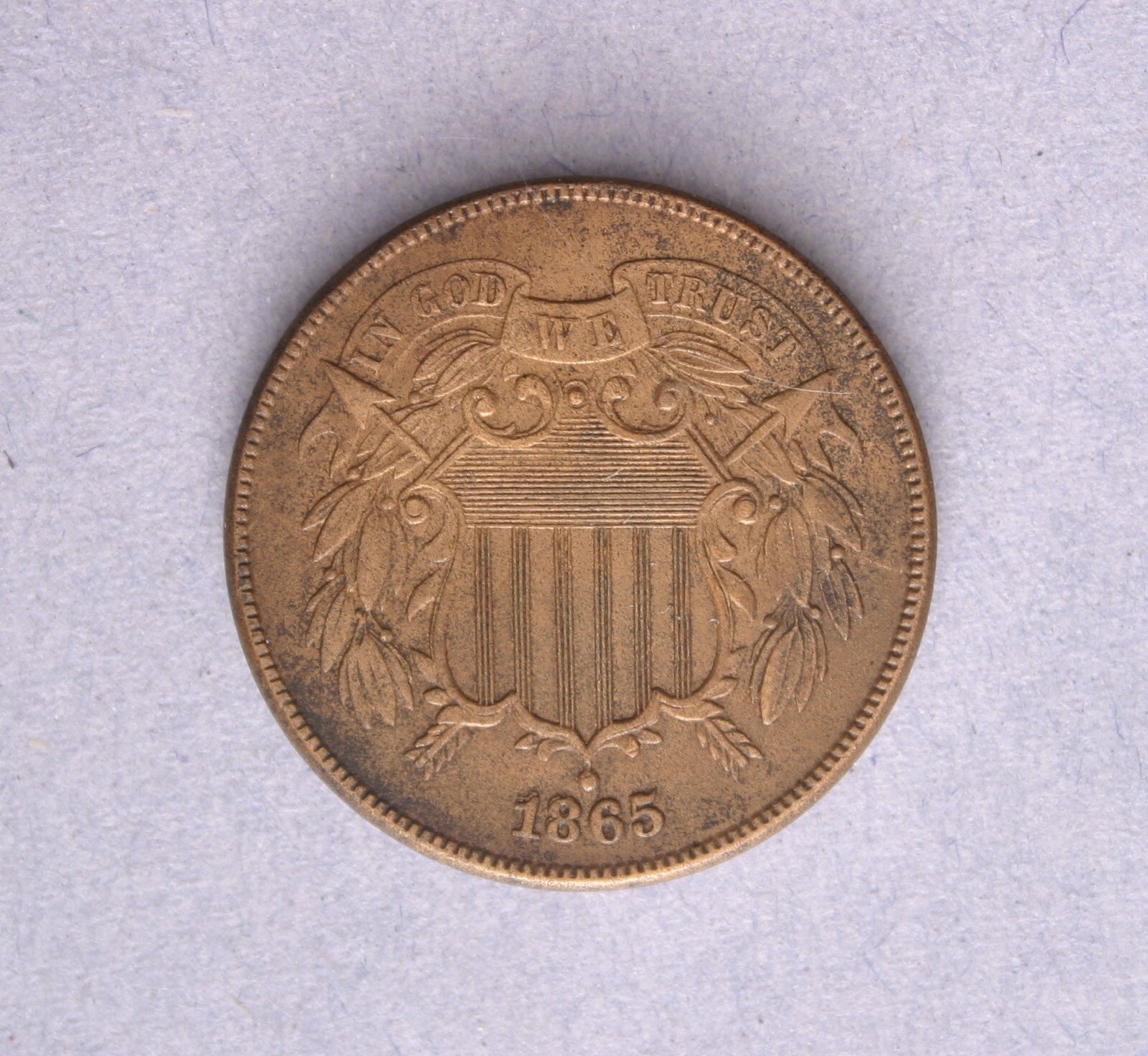 BU 1865 2 Cent Piece - Gorgeous Coin! Fancy 5 & Re-Punched Date | eBay