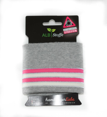 Bio Strickbündchen Cuff Me Reflector - Schwarz mit Streifen ...