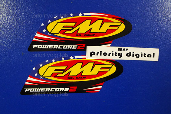 2x FMF Decals stickers graphics PowerCore 2 Motocross Sponsor Exhaust ...