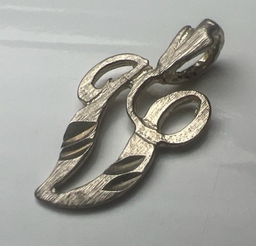 925 Sterling Silver Pendant Initial Letter Monogram Alphabet Cursive ...