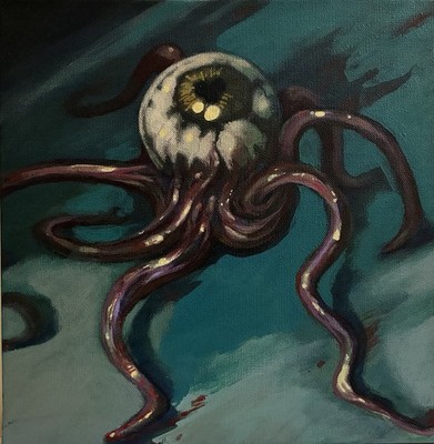 Original Art, T. Ocellus, Alien Earth, 12x12 Acrylic On Cavas, Eyeball ...