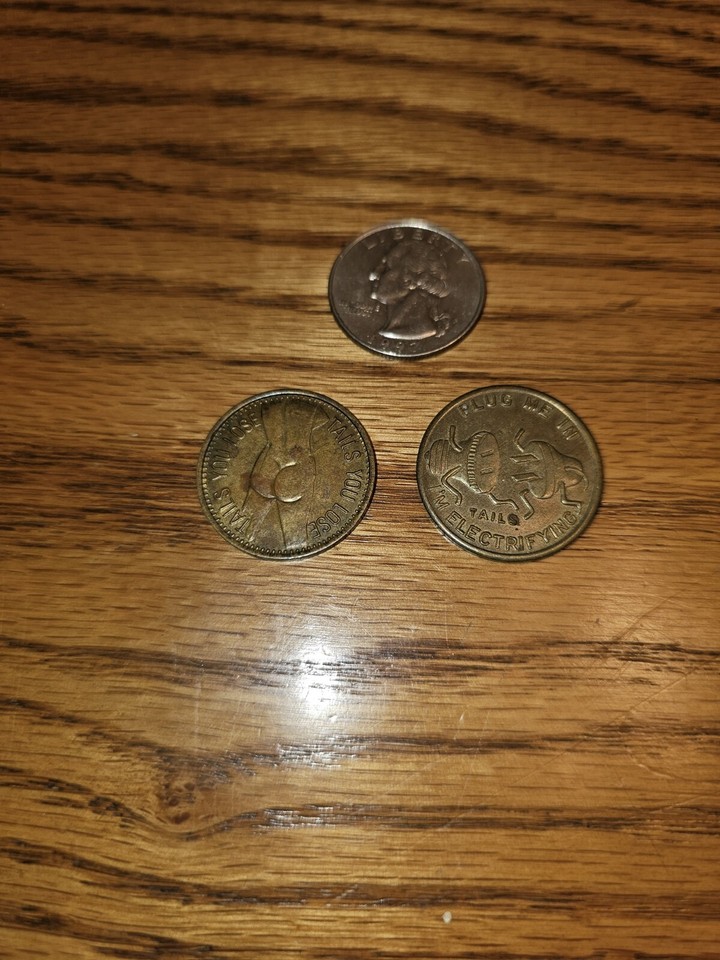 (2) Vintage Novelty Brass Heads/Tails Coins | eBay