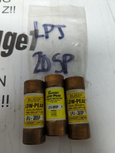 COOPER BUSSMANN,LPJ-20SP,LOW-PEAK 20 AMP FUSES LOT OF 3 NOS | eBay