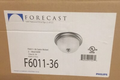 Philips Forecast 2-Light Close-To-Ceiling Light in Satin Nickel - F6011 ...