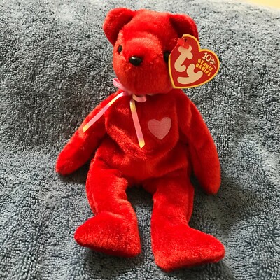 TY 2002 KISS-E the BEAR BEANIE BABY - TY EXCLUSIVE- MINT with MINT TAG ...